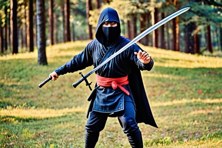 ninja with a cape written realistic PHP 4k