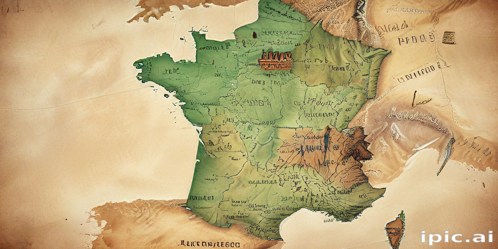 Detailed Historical Map of France Highlighting Regions and Geographic ...