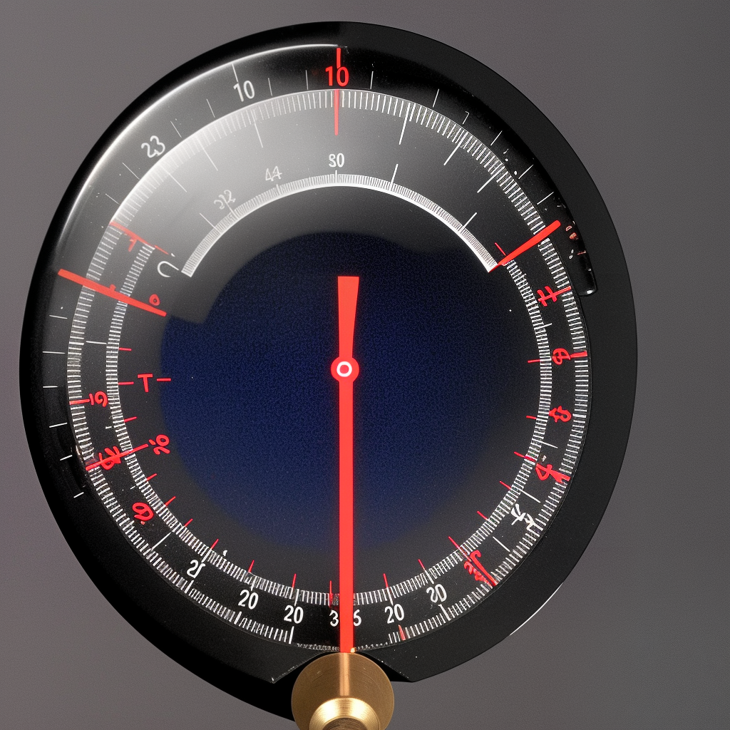 Detailed Close-Up of a Precision Measurement Instrument with Red Markings