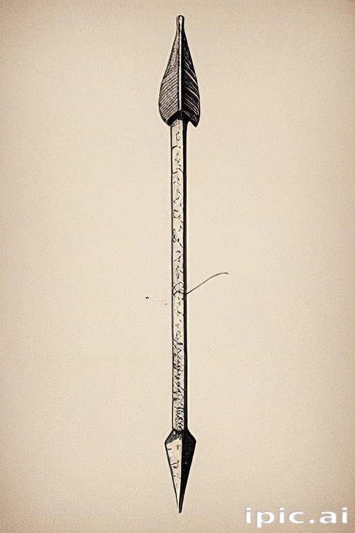 Intricately Designed Vintage Arrow with Detailed Shaft and Sharp Tip