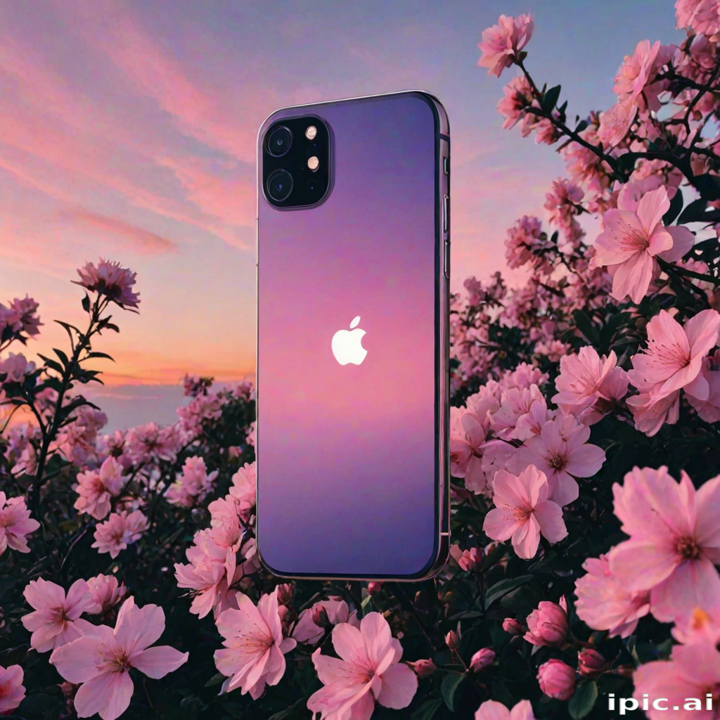 Stunning Sunset Background Featuring an iPhone Surrounded by Beautiful ...