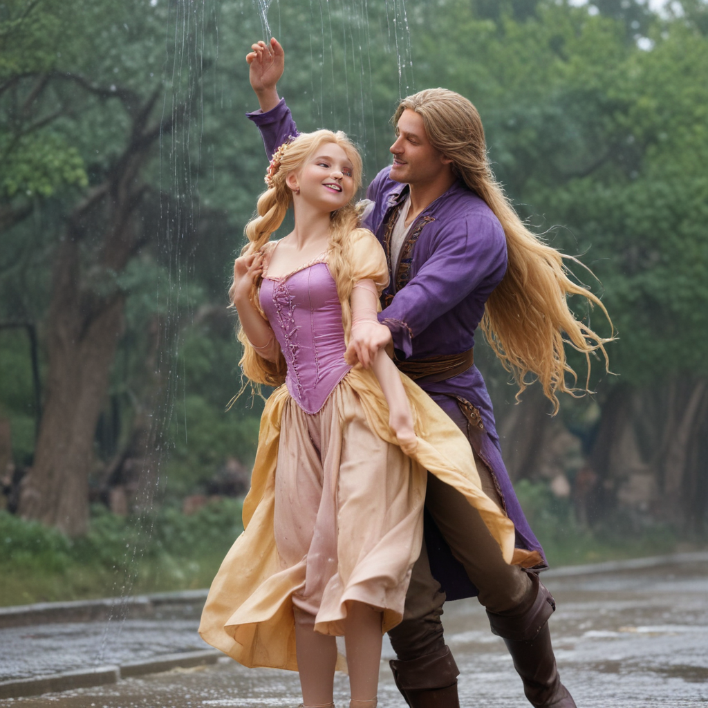Rapunzel rain dance with fynn rider