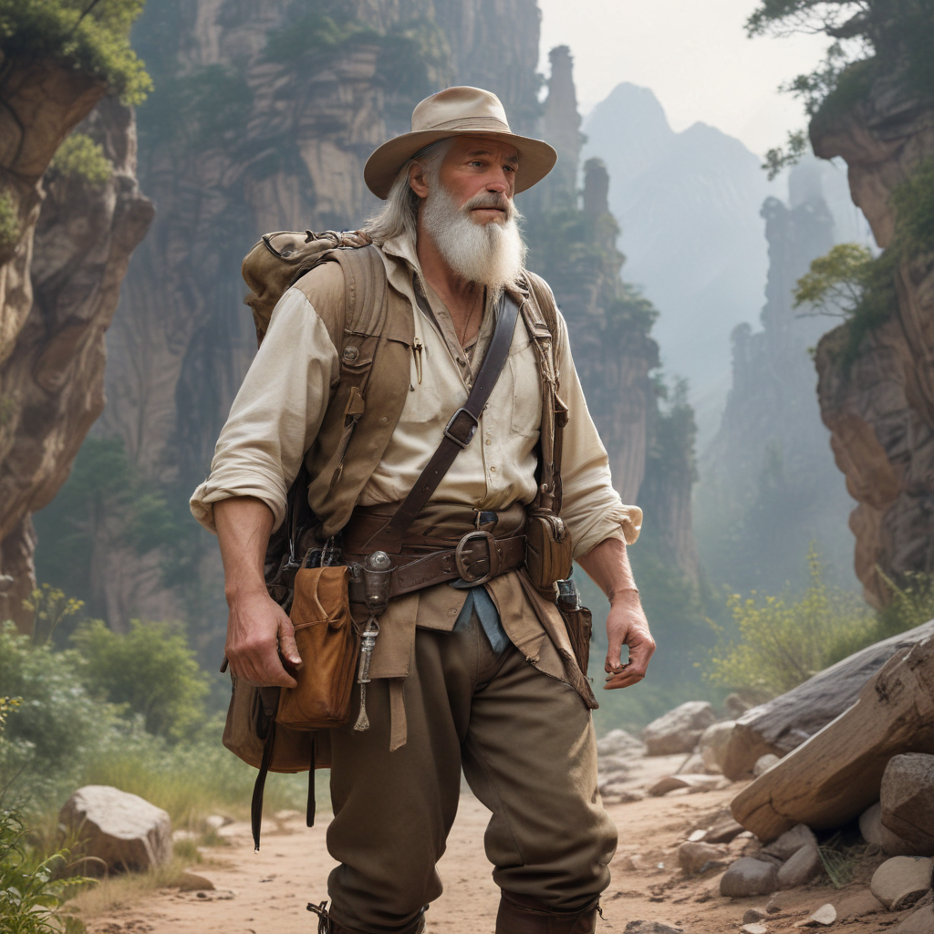 A drawf in a fantasy world who is a weathered and seasoned explorer