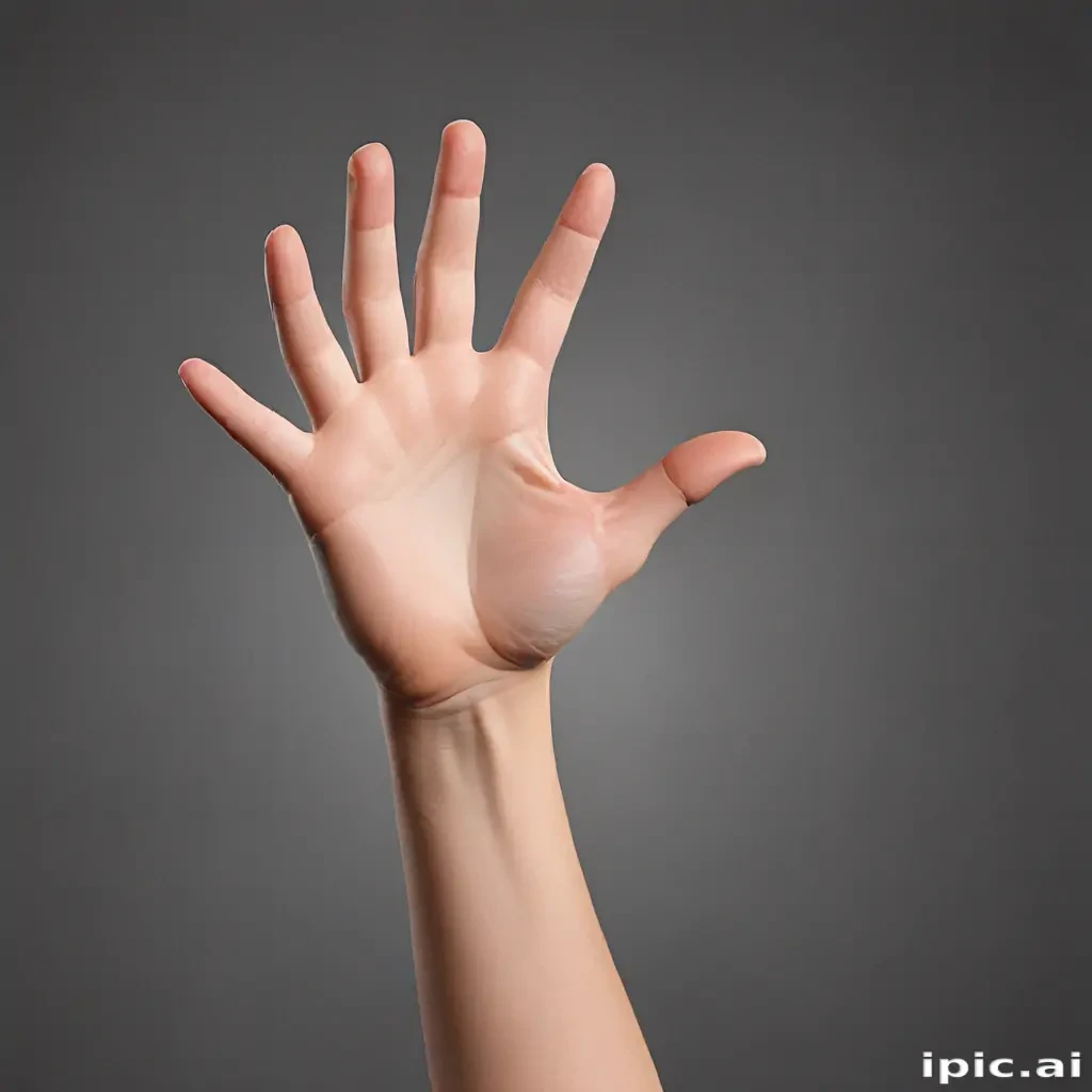 An Outstretched Hand Reaching Forward Against a Neutral Background