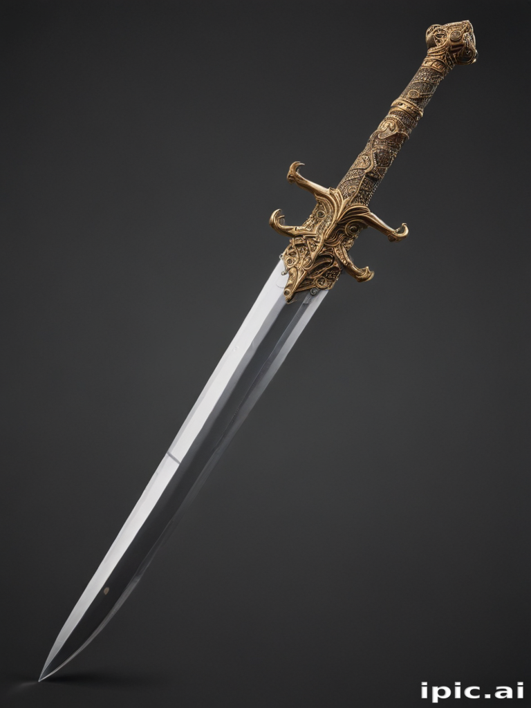 Exquisitely Crafted Sword with Intricate Details and Elegant Handle Design