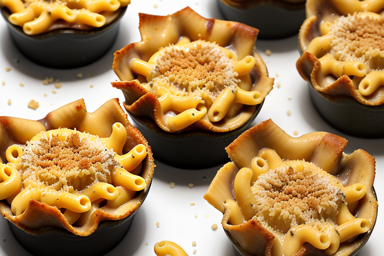 Deliciously Unique Macaroni and Cheese Flower-Shaped Mini Casserole Dishes.