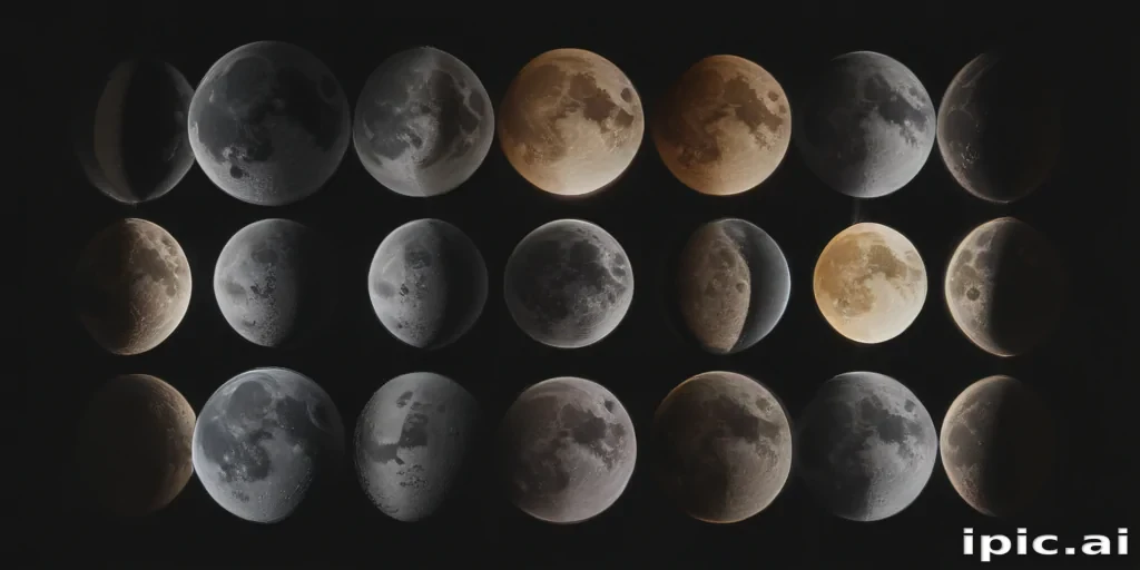 Phases of the Moon: A Captivating Display of Lunar Transformations Over ...