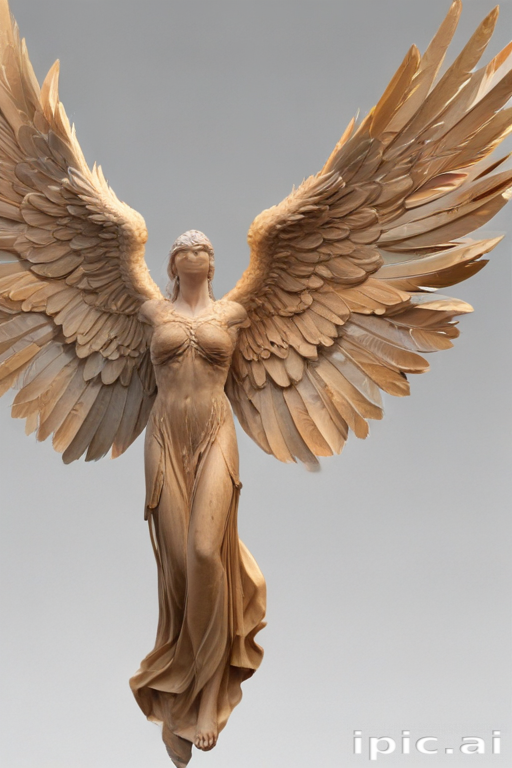 Majestic Winged Figure: A Captivating Sculpture of Grace and Power