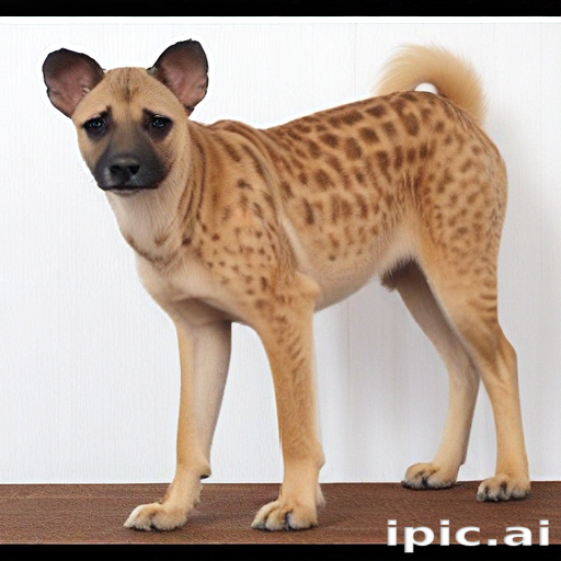 Unique Hybrid Creature with Dog Body and Hyena-Like Features Standing ...