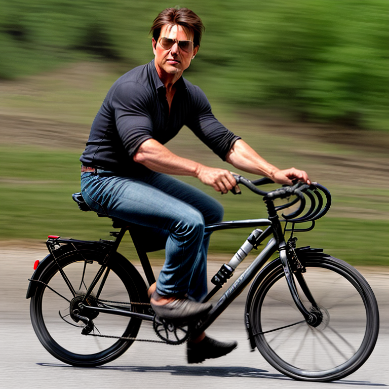 Tom cruise riding bicycle
