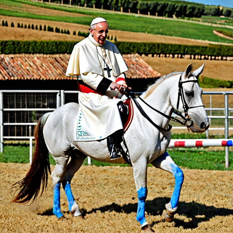 papa francesco che cade da cavallo