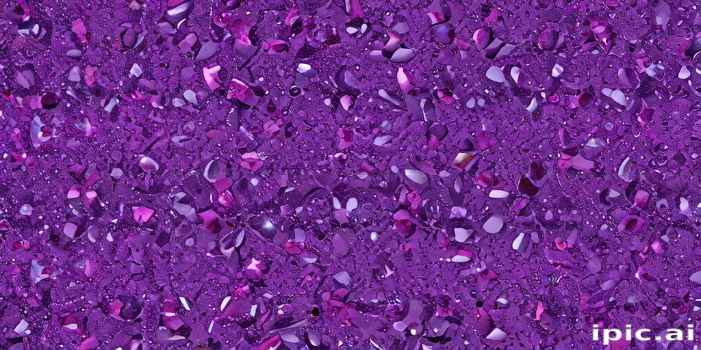 Vibrant Purple Texture with Glimmering Drops and Shimmering Stones