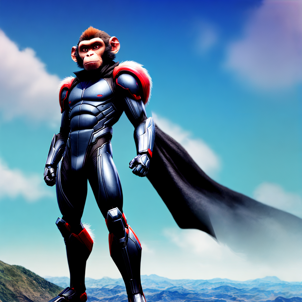 futuristic anime-style monkey image