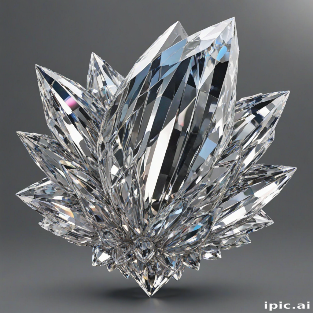 Intricate and Stunning Crystal Formation with Sharp, Radiant Facets ...
