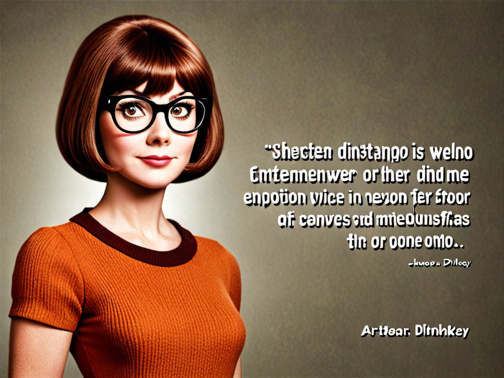 Velma Dinkley fron cartoon Scooby-Doo cartoon style