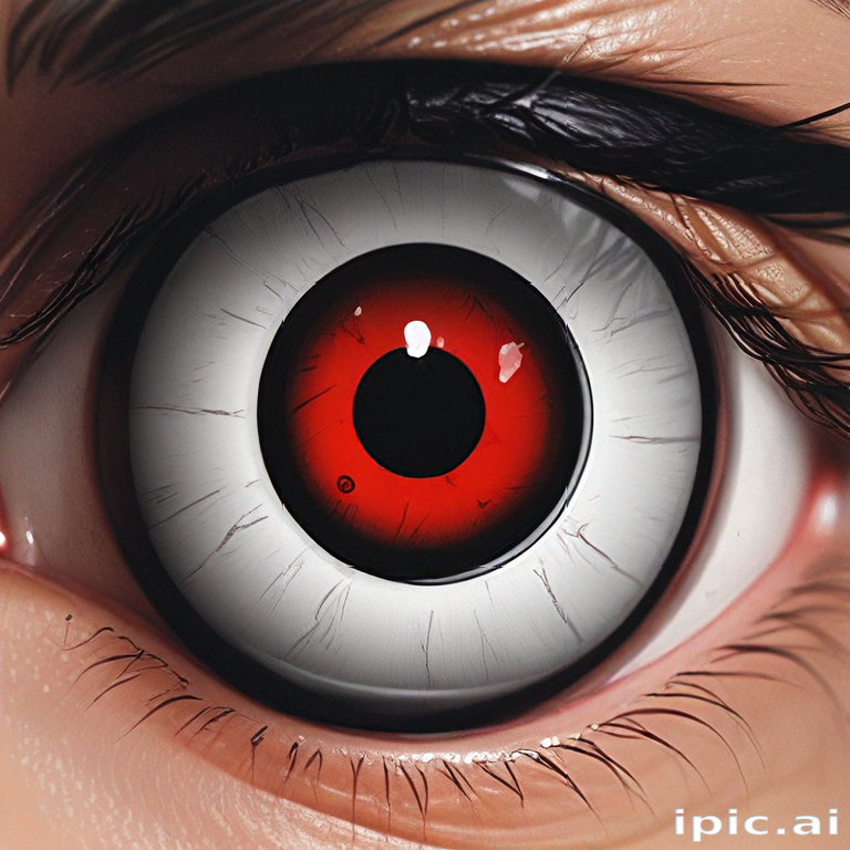 Mesmerizing Close-Up of an Eye with Striking Red Iris and Detail