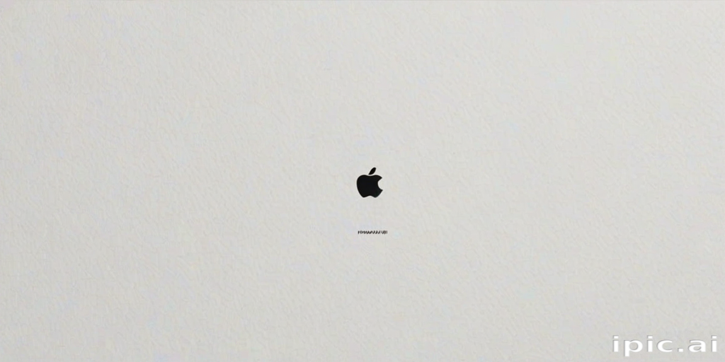Apple Logo Displayed on a Minimalistic White Background with Subtle Texture