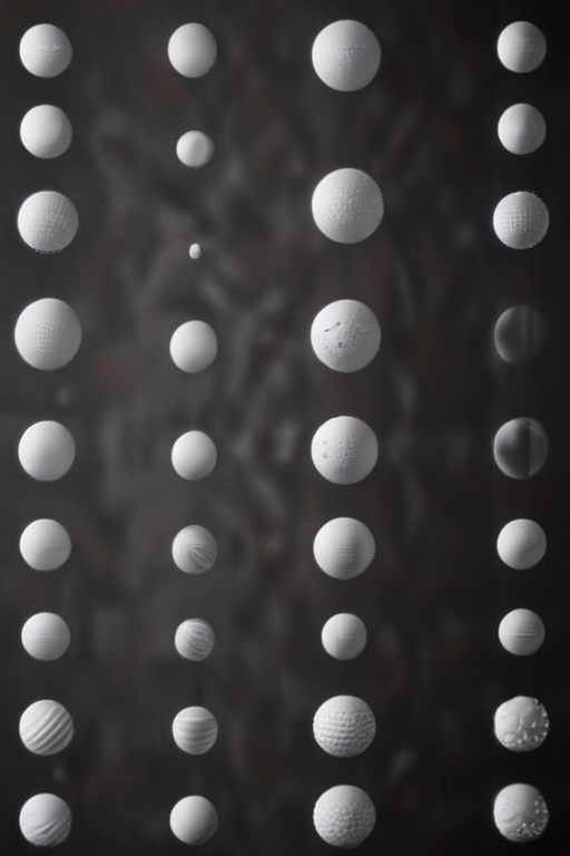 Exploration of Textures: A Series of White Spherical Forms Against Dark ...