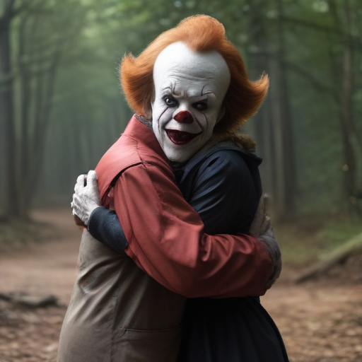 Pennywise hugging Stephen king