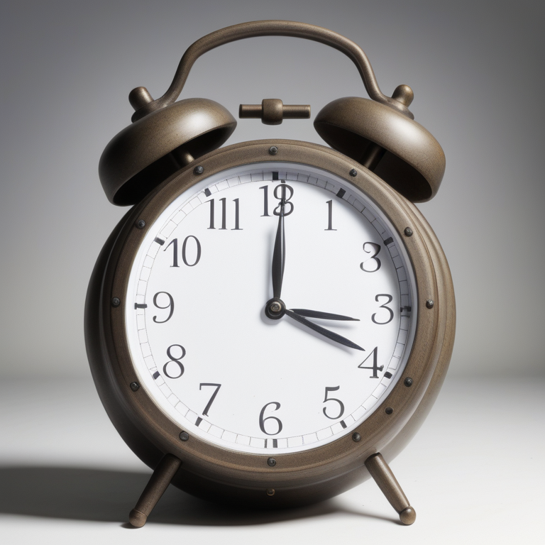 Classic Vintage Alarm Clock with Two Bells and Simple White Face