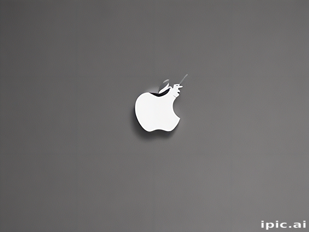 Minimalist Apple Logo Design Set Against a Sleek Gray Background