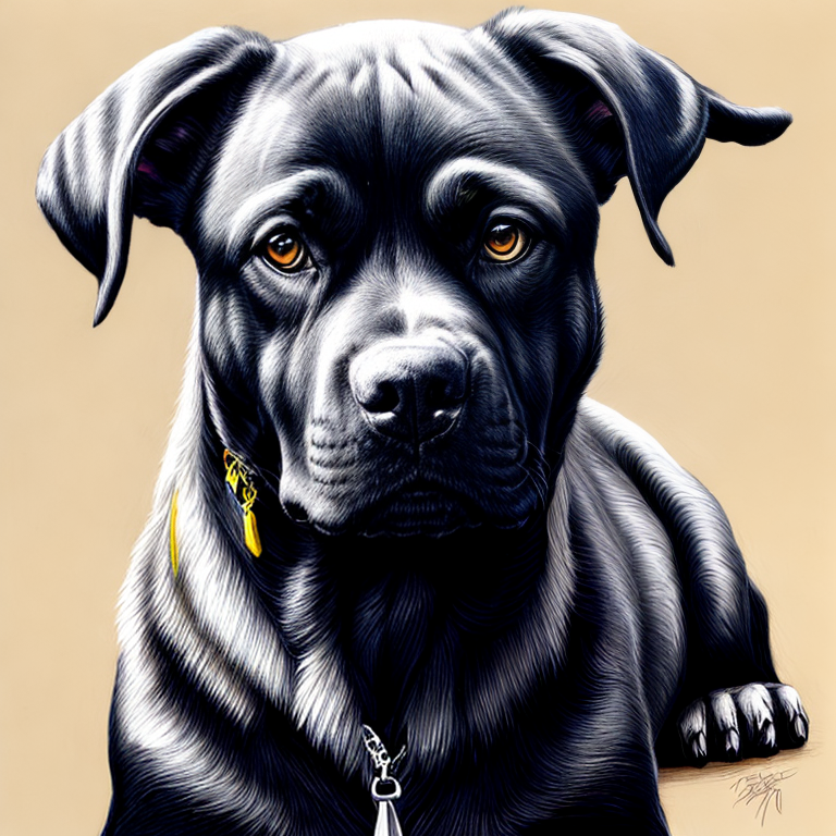 cane corso pencil drawing