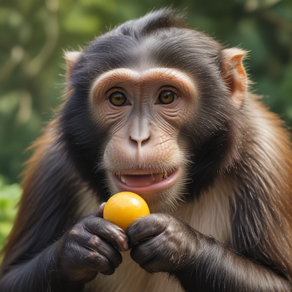 monkey eating sun
