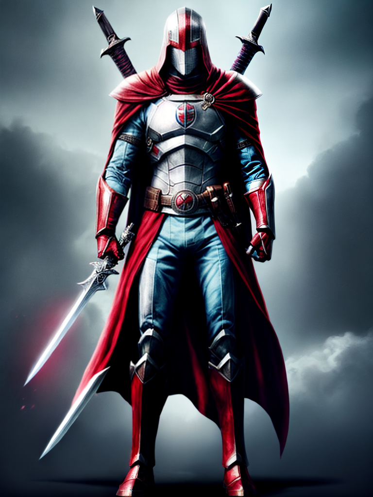 Templar, Anime, Man, full body, Sword in right hand, Shield in left hand
