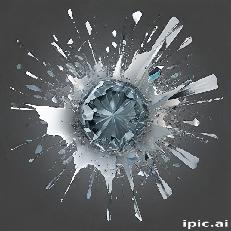 A Striking Visual of a Shattered Gemstone Surrounded by Radiant Fragments