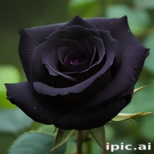 The Enigmatic Beauty of a Deep Black Rose in Nature