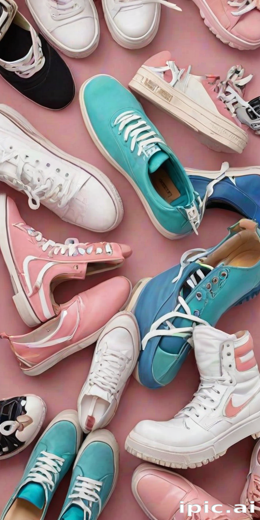 A Colorful Collection of Stylish Sneakers and Casual Shoes on Pink ...
