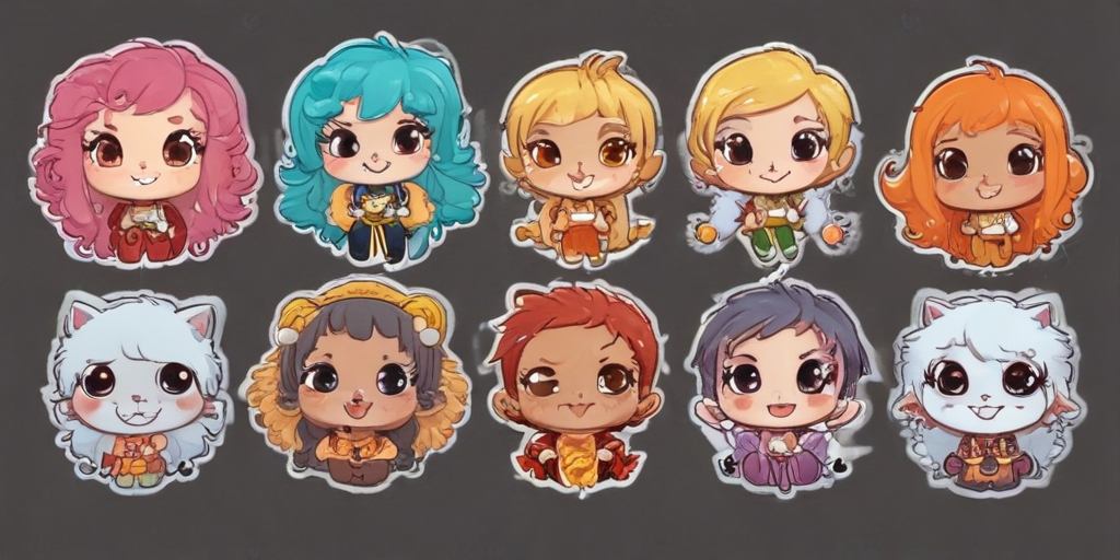 Colorful Collection of Adorable Chibi Characters with Unique Hairstyles ...
