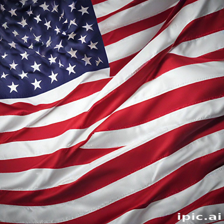Beautifully Draped American Flag Displaying Stars and Stripes in Motion