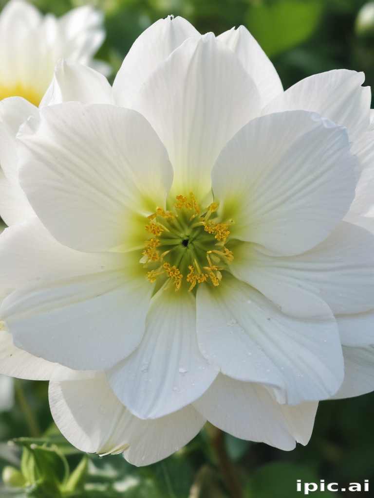 Beautiful White Flower Blooming in Nature with Delicate Petals and Center