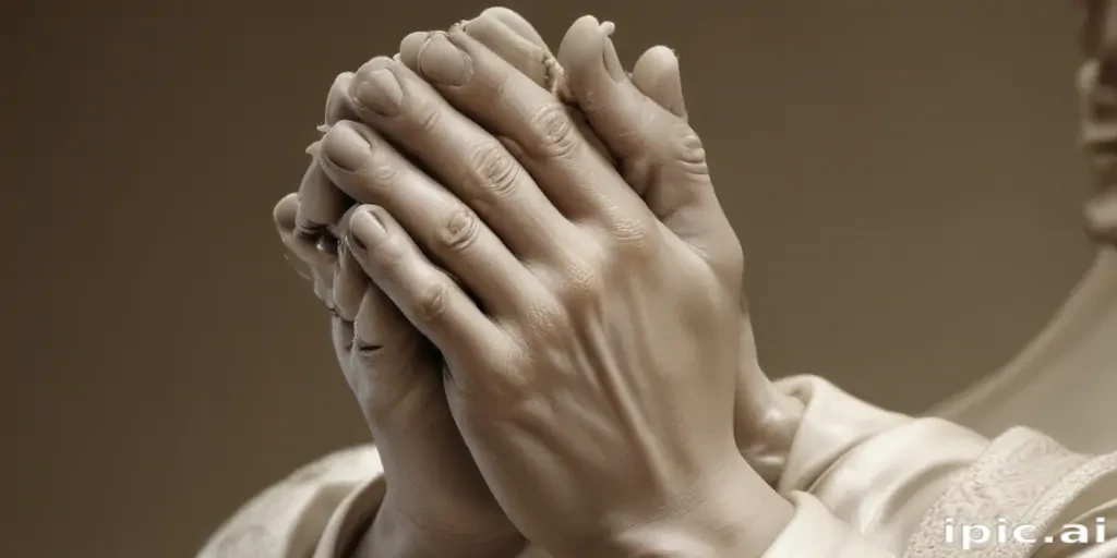 Delicate Artistic Representation of Hands in Prayerful Gesture of Reverence