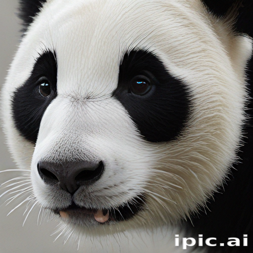 A Close-Up of a Playful Panda with Distinctive Black and White Fur.