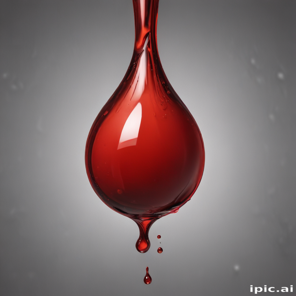 Captivating Close-Up of a Droplet of Vivid Red Liquid Suspended in Air