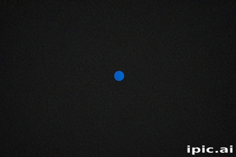 A Small Blue Dot Centered in a Dark Background with Texture
