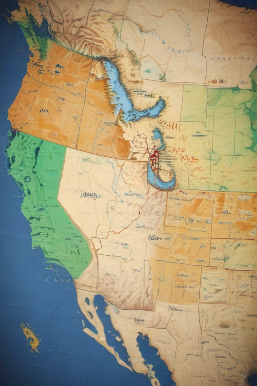 Detailed Topographic Map Highlighting Major Landforms and Geographic ...