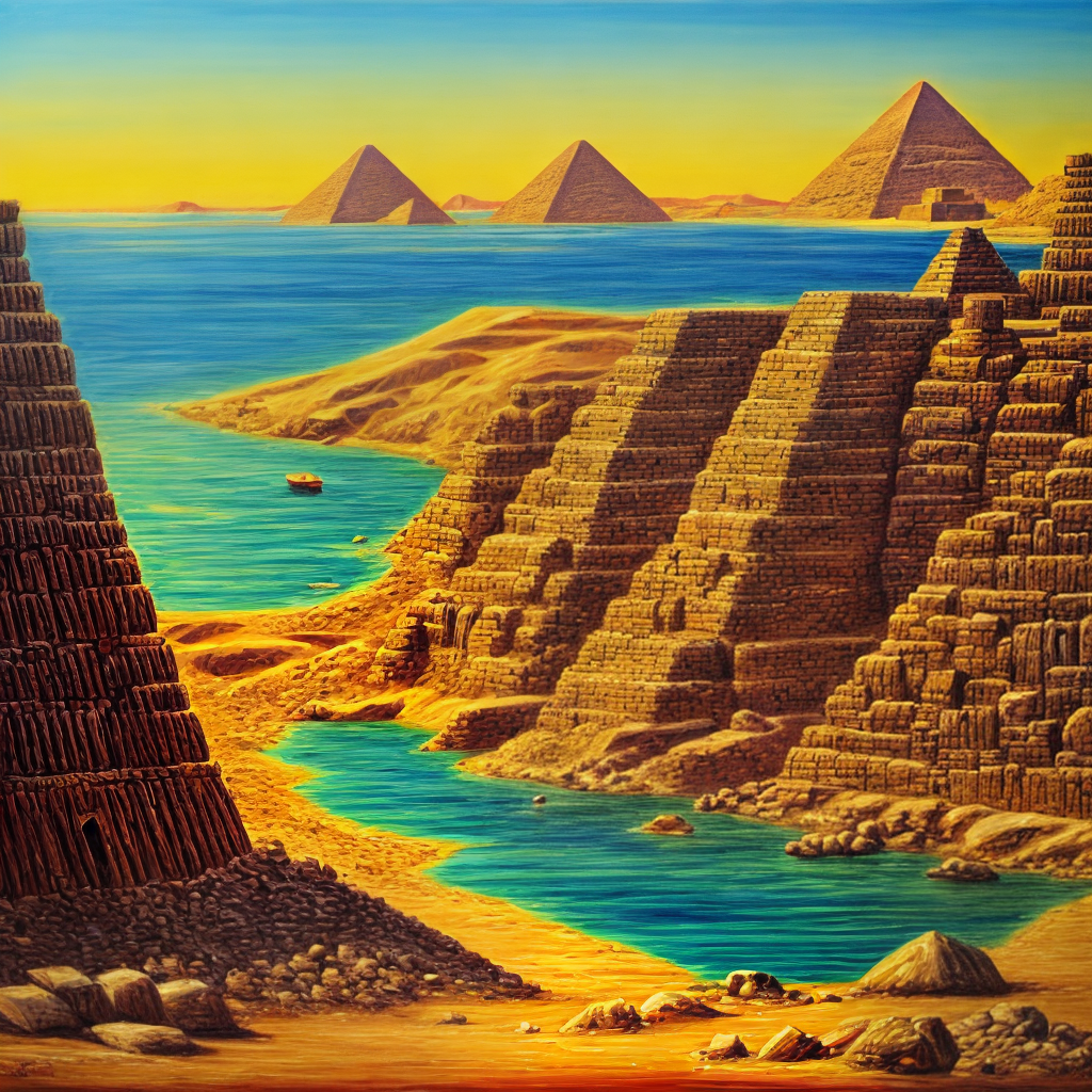 oil painting of Egypt from bible