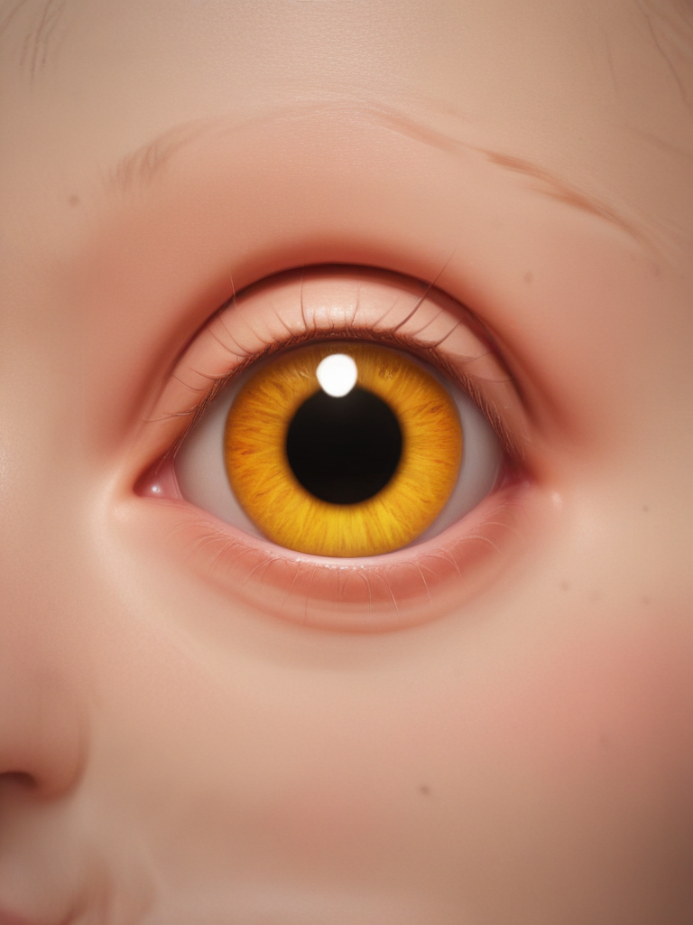 Close-Up of a Realistic Human Eye with Striking Golden Iris Color