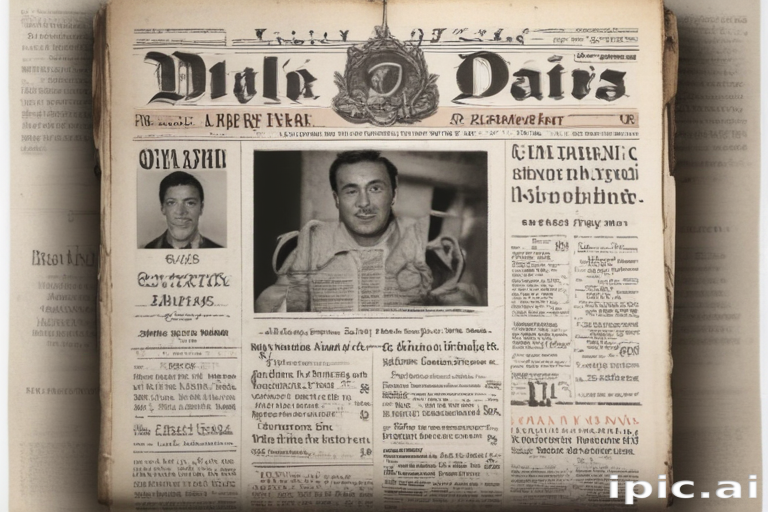 Historic Newspaper Front Page Featuring Notable Figures and Significant ...