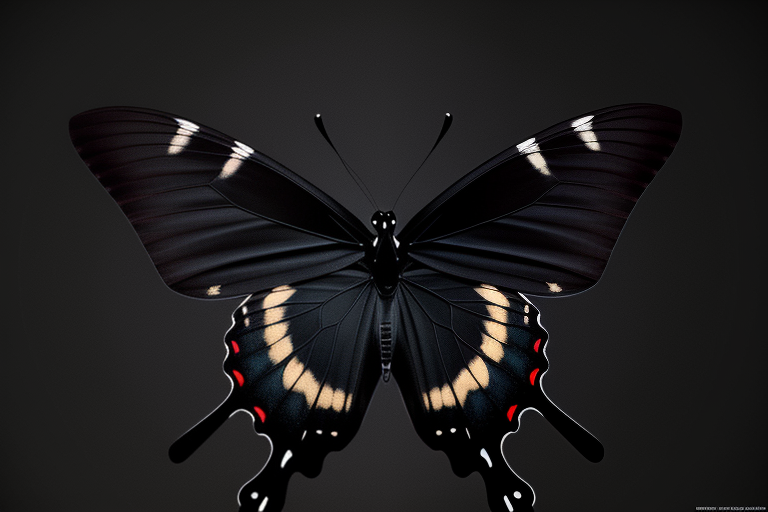A Stunning Black Butterfly with Intricate Patterns and Vibrant Colors