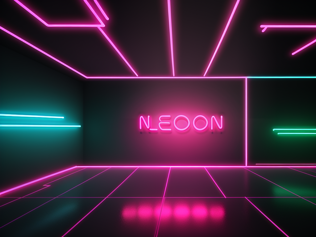 Vibrant Neon Lights Illuminate a Modern Futuristic Room with Style