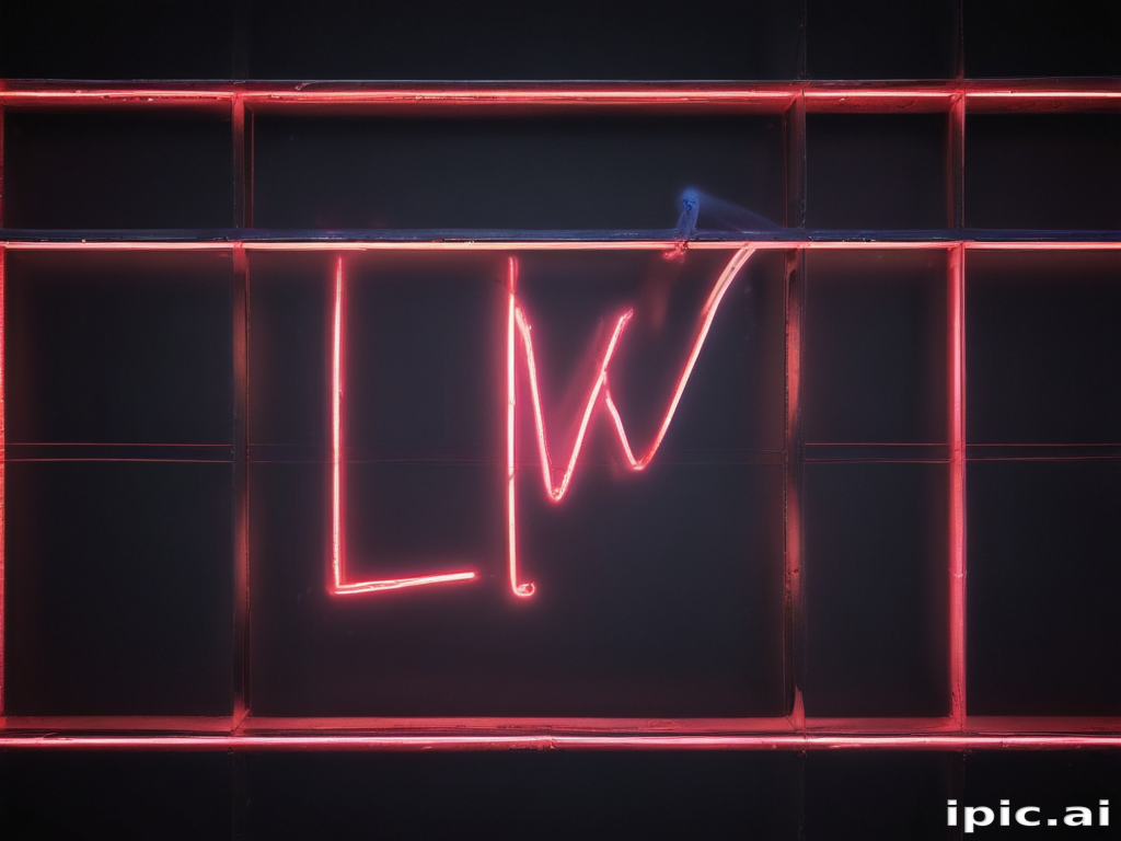 Neon Light Display Featuring the Letters L and W in Artistic Design