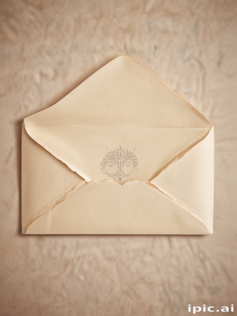 An Elegant Vintage Envelope with Intricate Design on a Soft Background