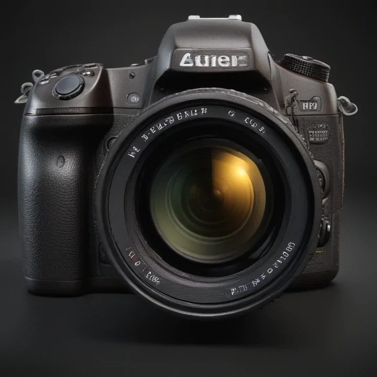 A High-Quality DSLR Camera with a Large Lens and Flash Features