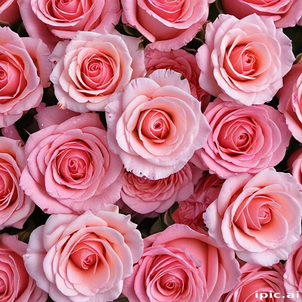 A Beautiful Arrangement of Soft Pink Roses in Full Bloom.