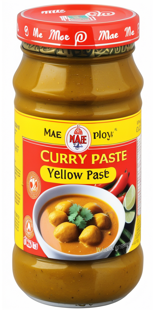Mae Ploy Yellow Curry Paste Jar for Authentic Thai Cooking Delights