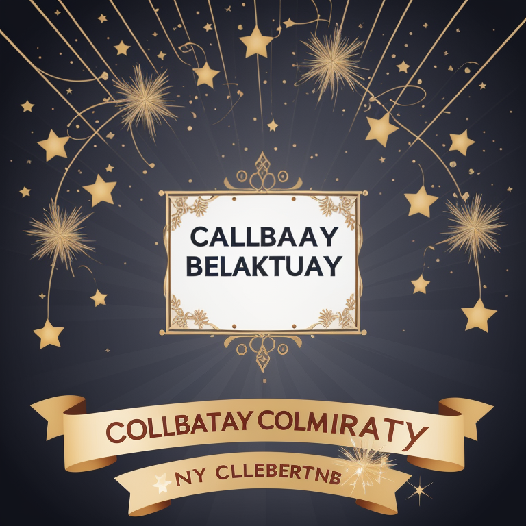 Celebratory Design Featuring Stars and Sparkles with Stylish Text Elements